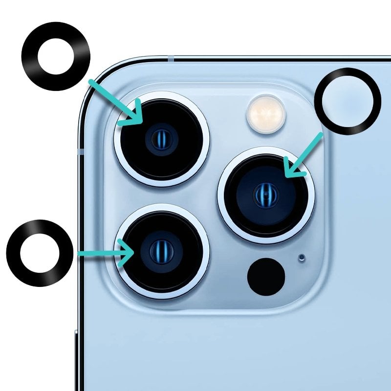 Lentilles de protection caméra arrière d'iPhone 13 Pro | Brico-phone